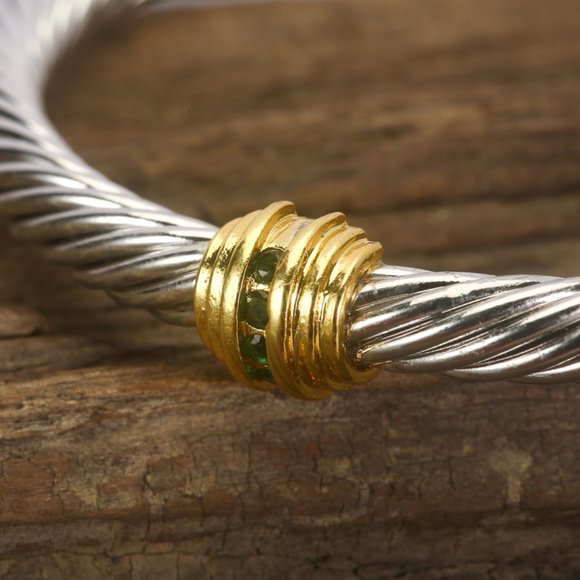 David Yurman | Jewelry | David Yurman Green Diamond Cuff Bracelet 5mm ...